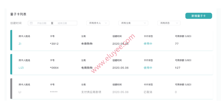 量子卡，美国虚拟信用卡，QbitPay趣比汇跨境收付平台 - ELuyee
