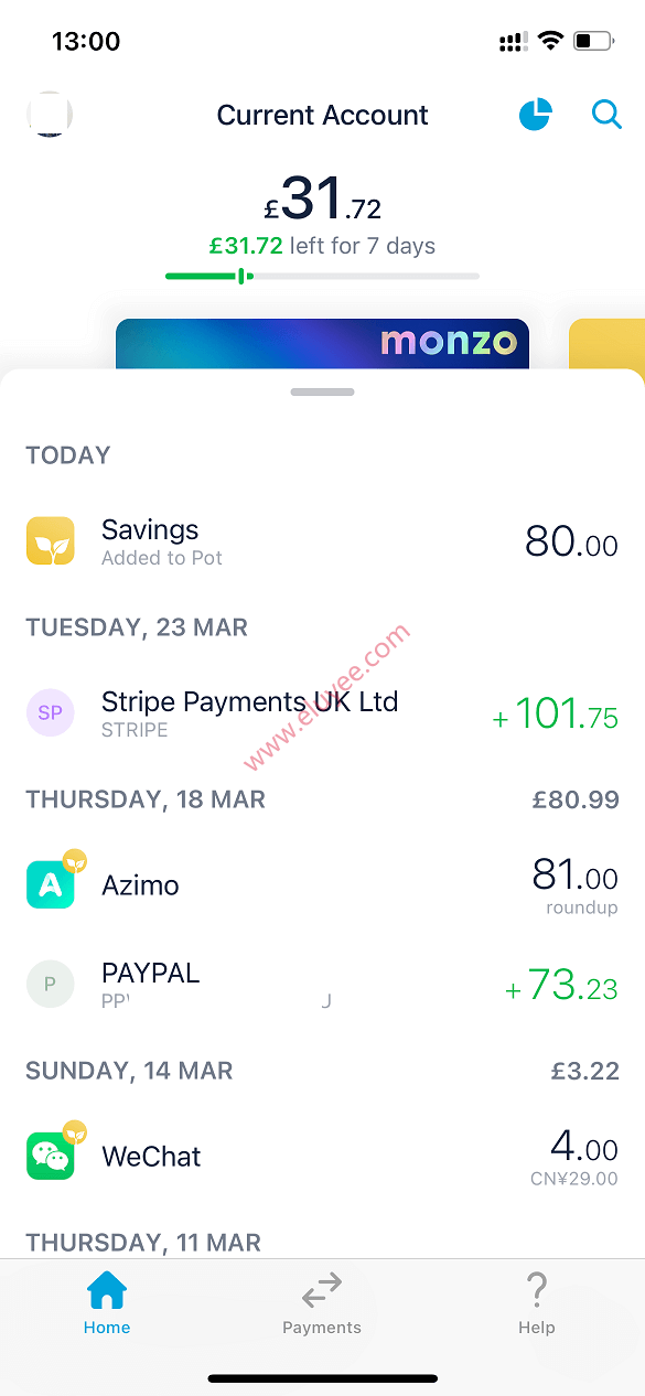 Monzo英国银行开户，提供英国虚拟卡，上传英国信用报告 - ELuyee
